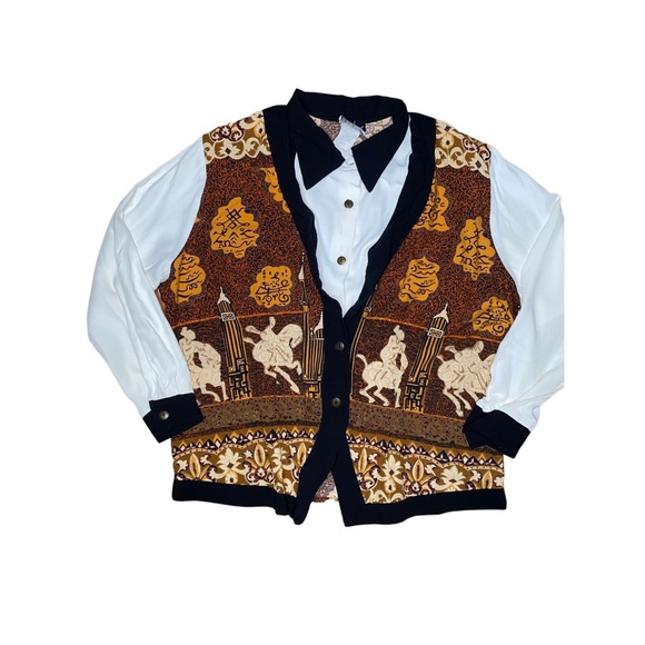 Tops | Vintage White Shirt W Built In Vest | Poshmark